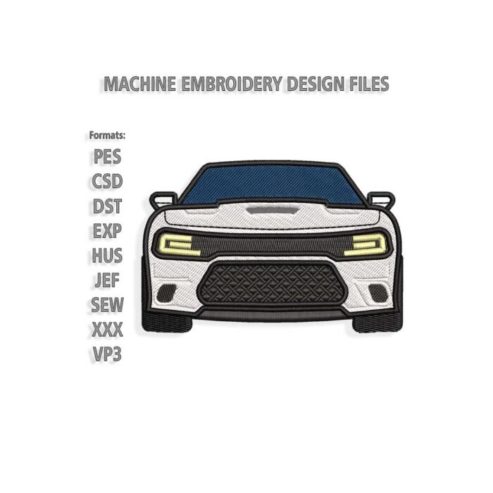Dodge Charger Embroidery design files for Machine Embroidery