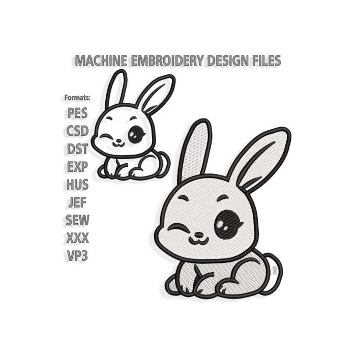 Blinking rabbit Embroidery design files - Machine Embroidery designs ...