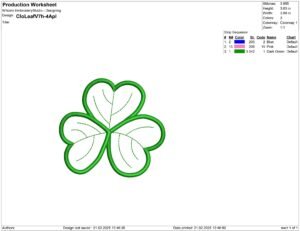 Clover embroidery design files for Machine Embroidery