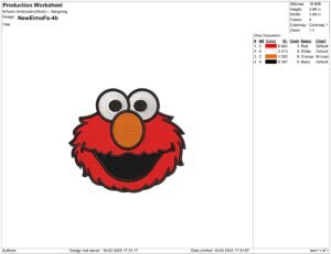 Elmo Embroidery design files and applique embroidery files
