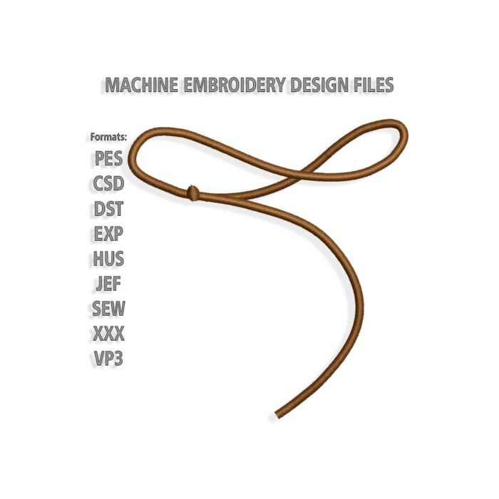 Lasso embroidery design files for machine embroidery