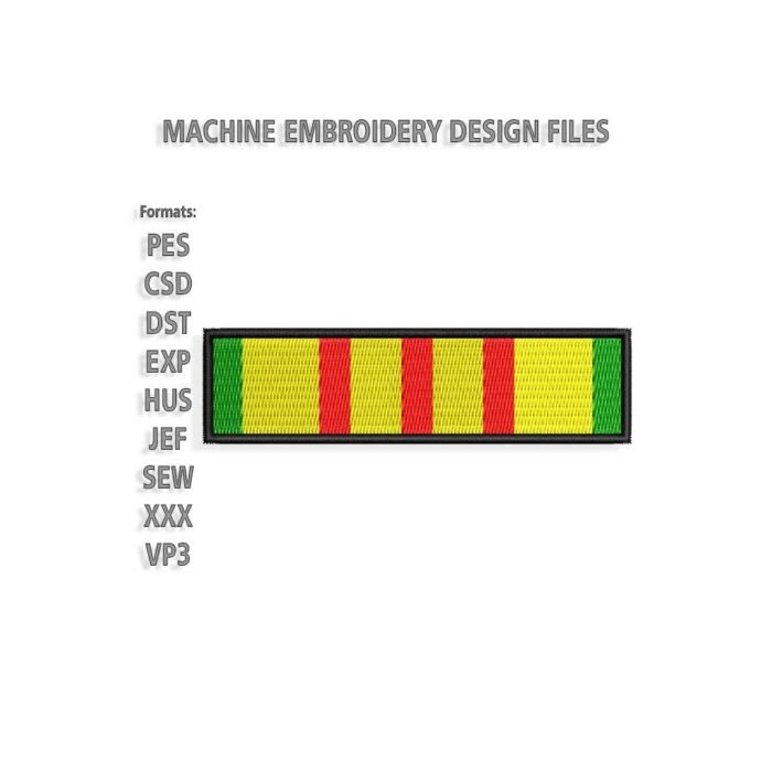 Vietnam service ribbon Embroidery design files for machine embroidery