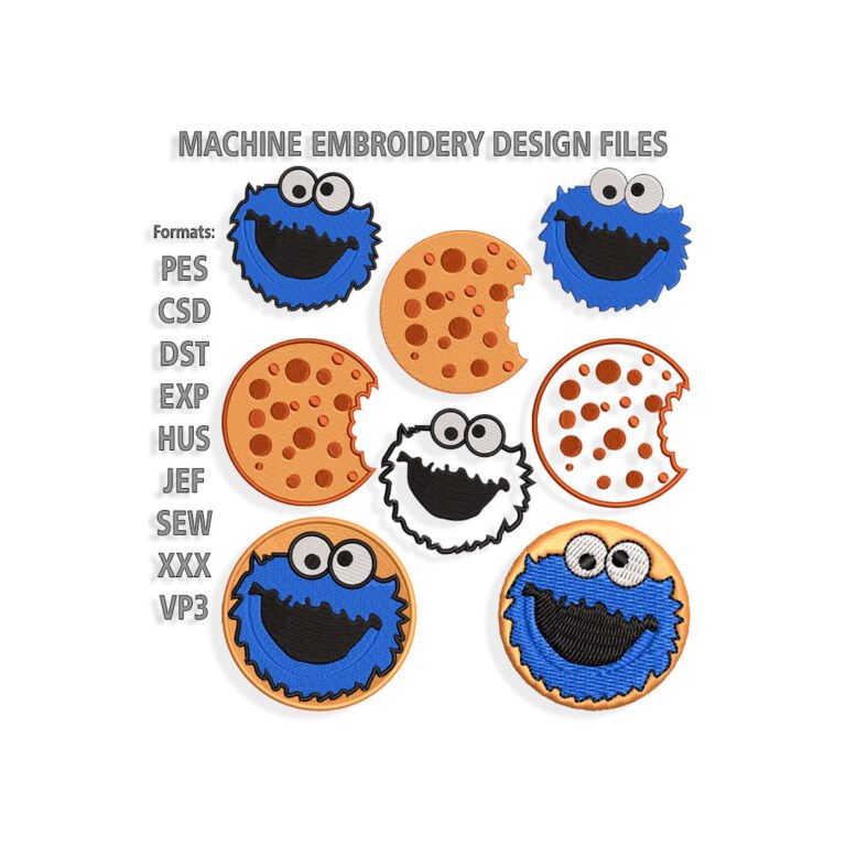 Cookie monster Embroidery design for Machine Embroidery