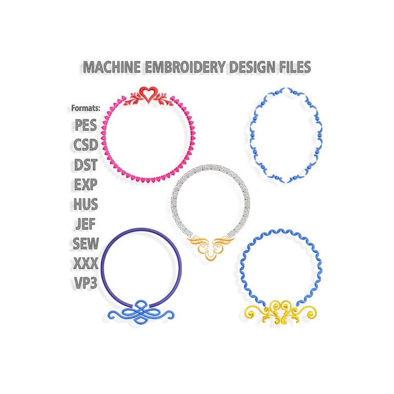 Bundle #3 Monogram frames Embroidery design files