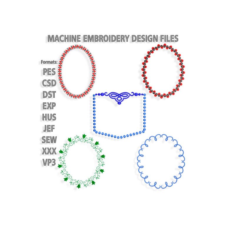 Bundle #4 Monogram frames Embroidery design files