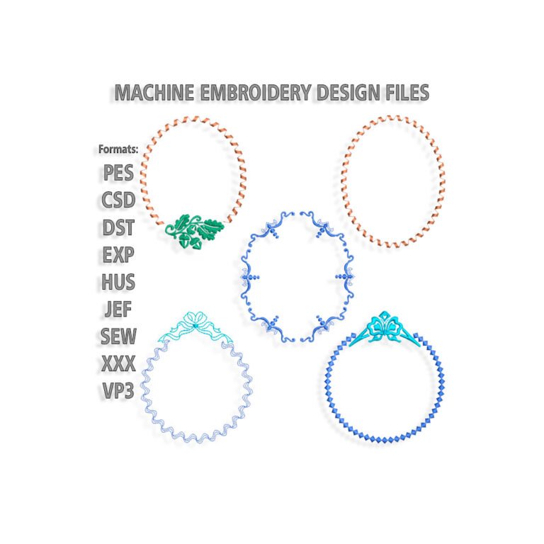 Bundle #2 Monogram frames Embroidery design files