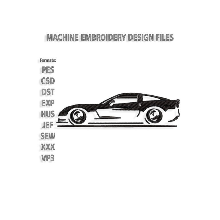 Corvette Embroidery design files for Machine Embroidery