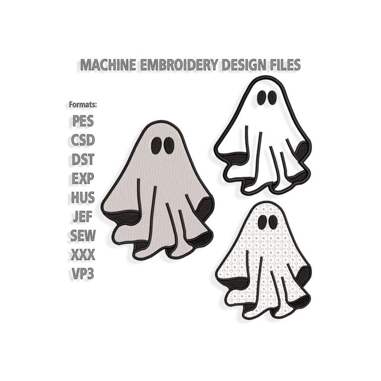 Flying ghost Embroidery design files for Machine Embroidery