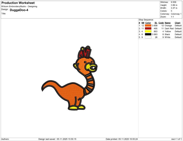 Dugga Doo Embroidery design files for machine embroidery